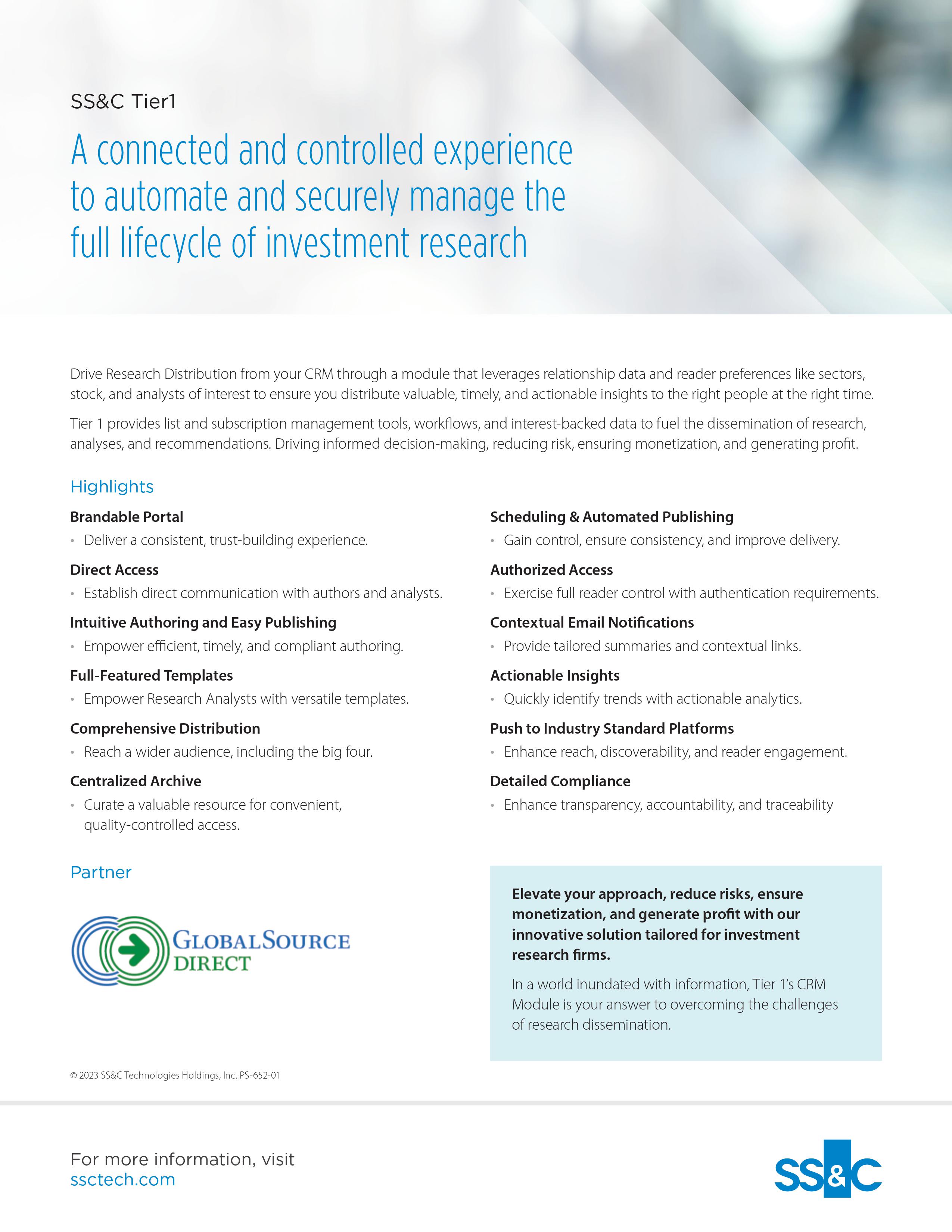 Tier1 Distribution Portal